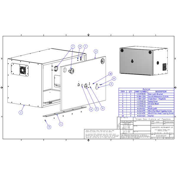 Sound Cubicle - Single Door Peep | Campden Instruments